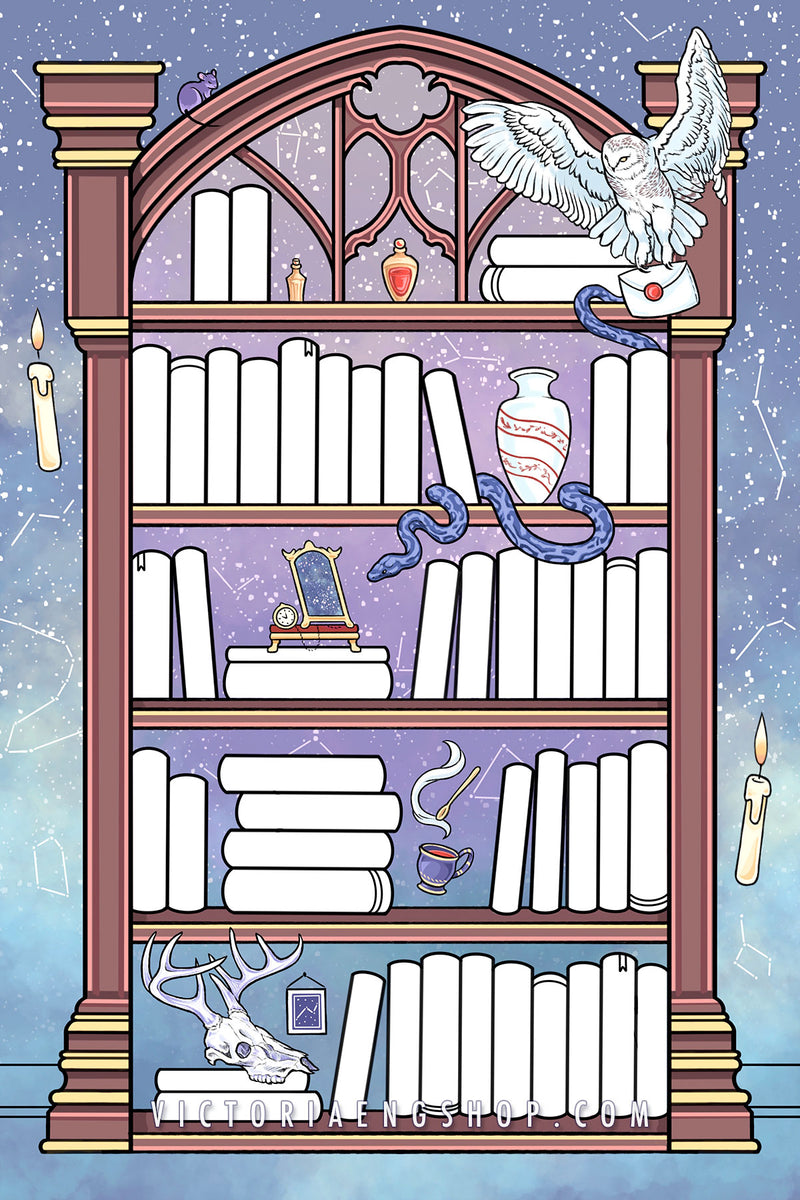 Magical Bookcase Tracker Print – Victoria Eng